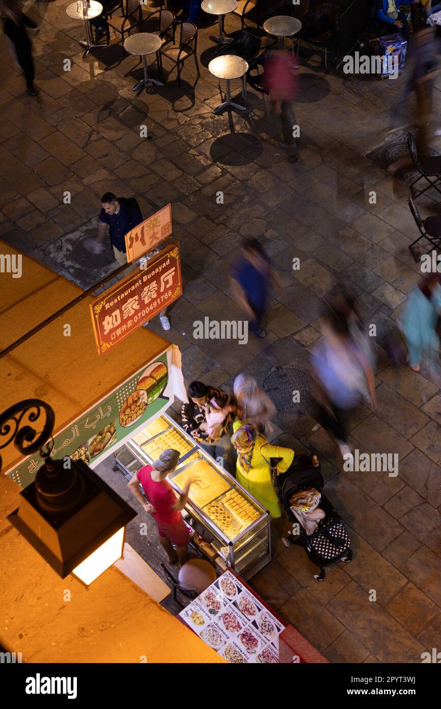 Fez, Morocco 2022: night view of historical and traditional narrow ...