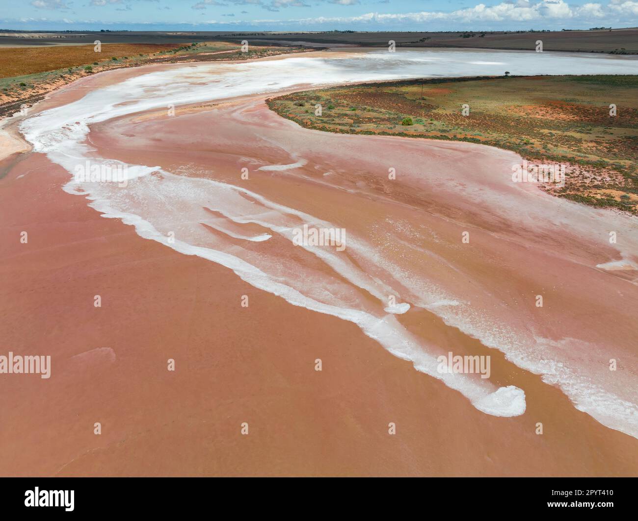 Aerial view of the flow patterns of a salt lake near Goyder in South ...