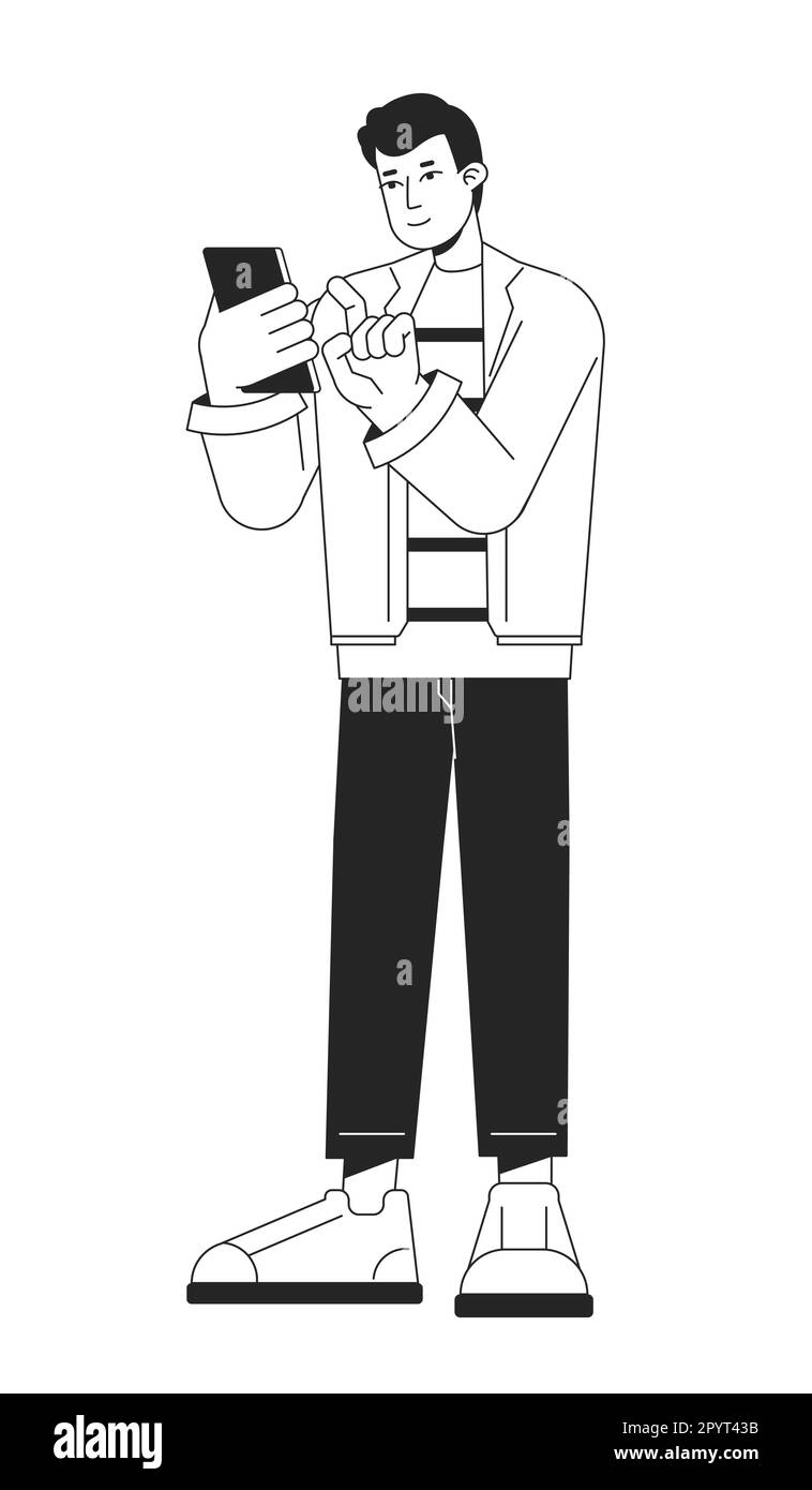 Black man on his phone smiling Stock Vector Images - Alamy