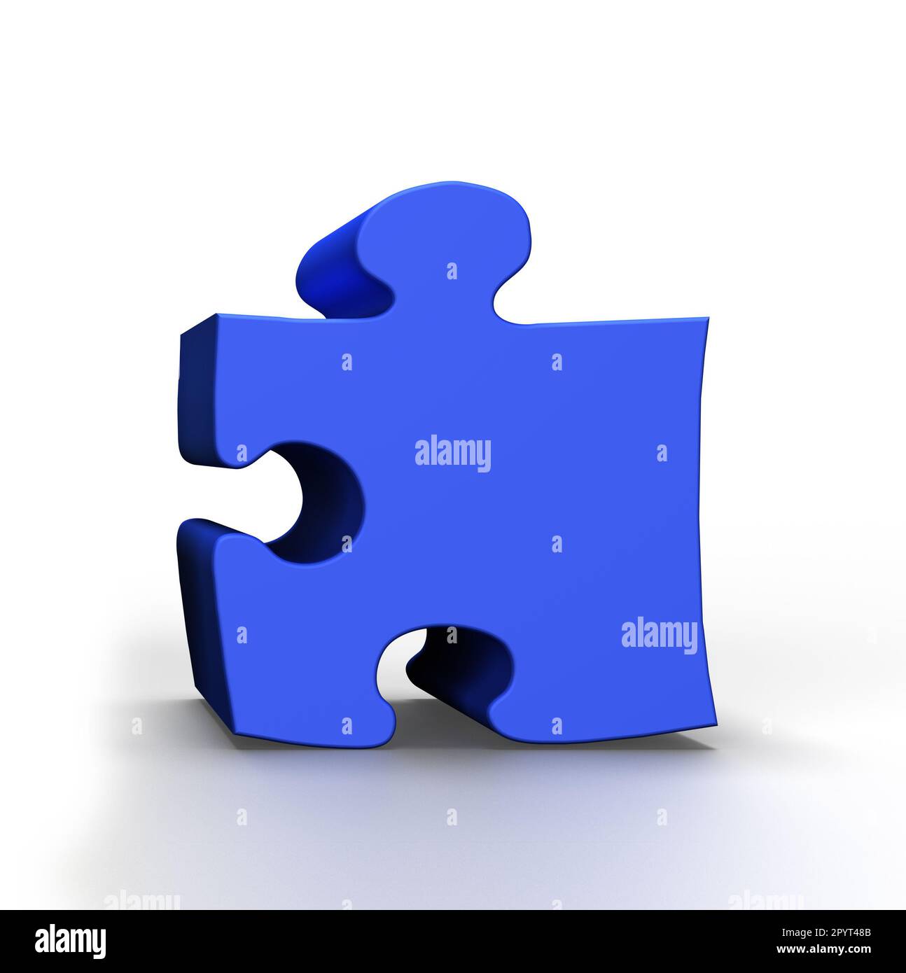 3D Blue Puzzle on a white background Stock Photo - Alamy