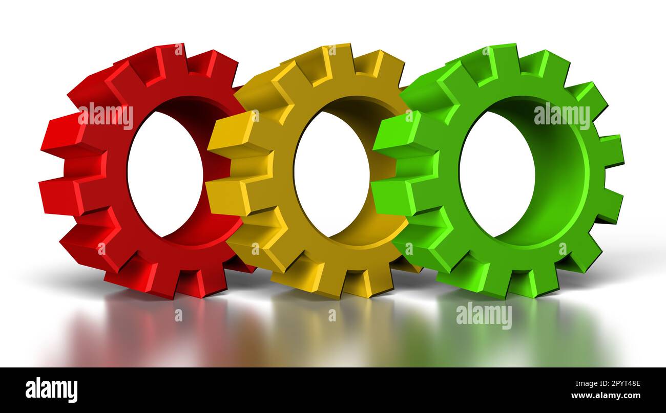 Colorful gears hi-res stock photography and images - Alamy