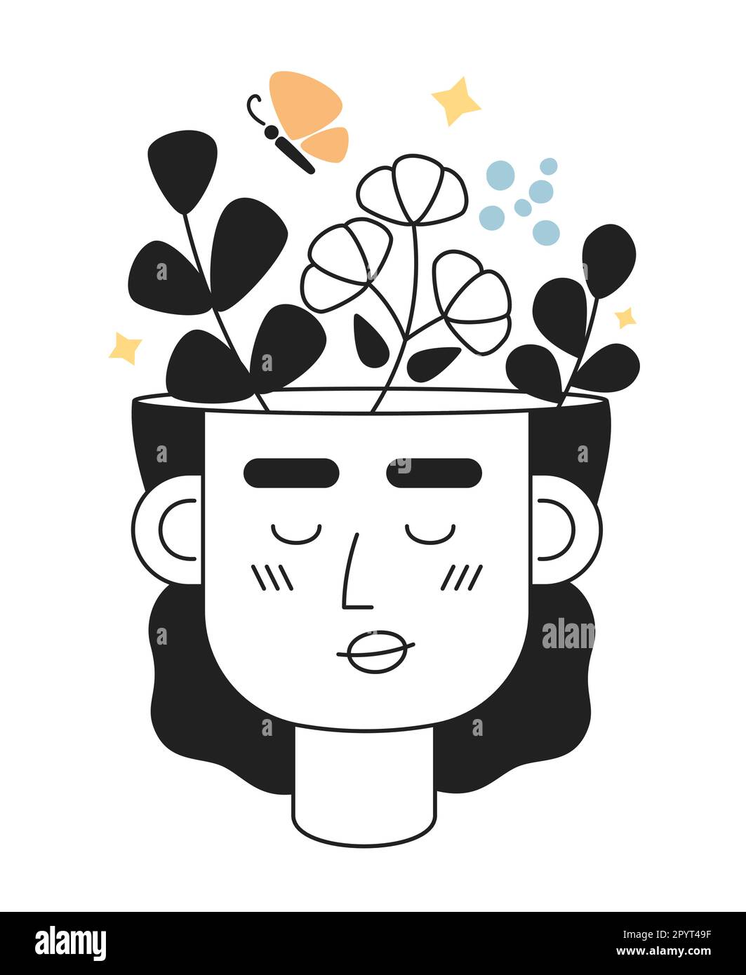 Positive mindset monochrome concept vector spot illustration Stock ...