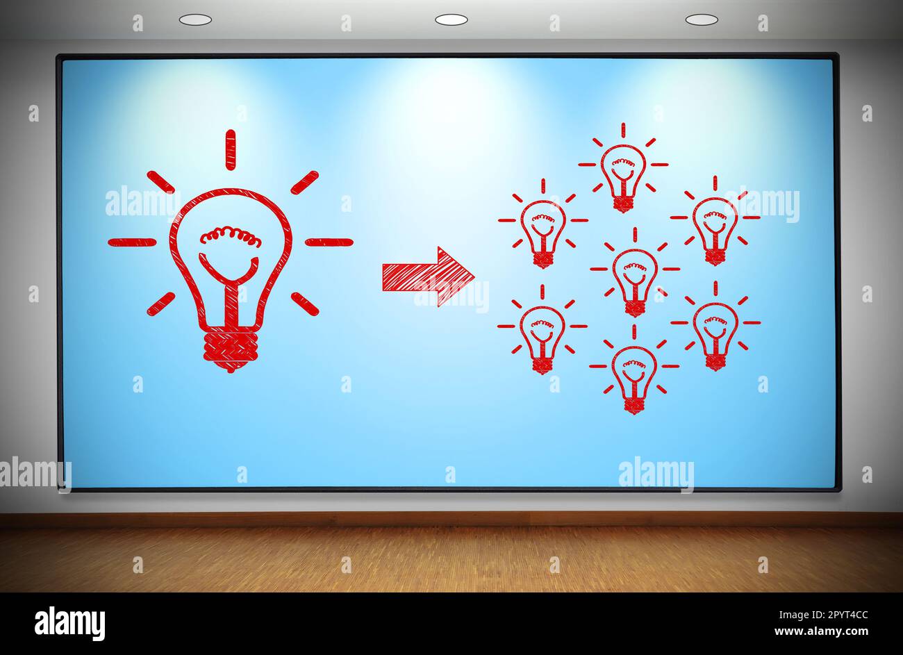 plasma panel on wall with success concept Stock Photo - Alamy