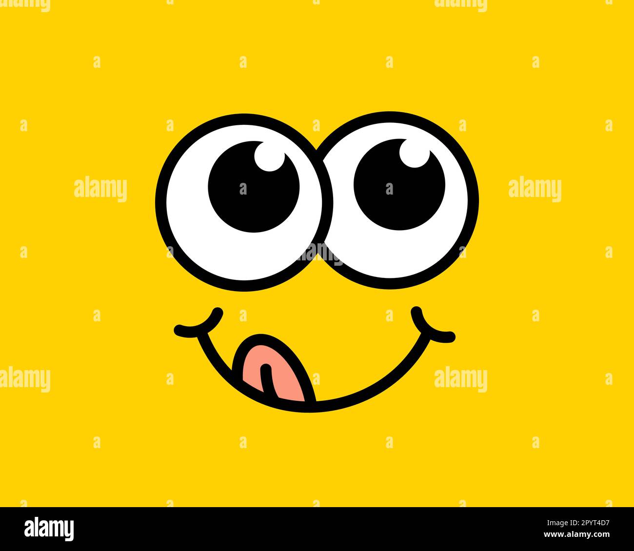Yum yum cartoon face with tongue lick mouth. Trendy Printable graphic ...