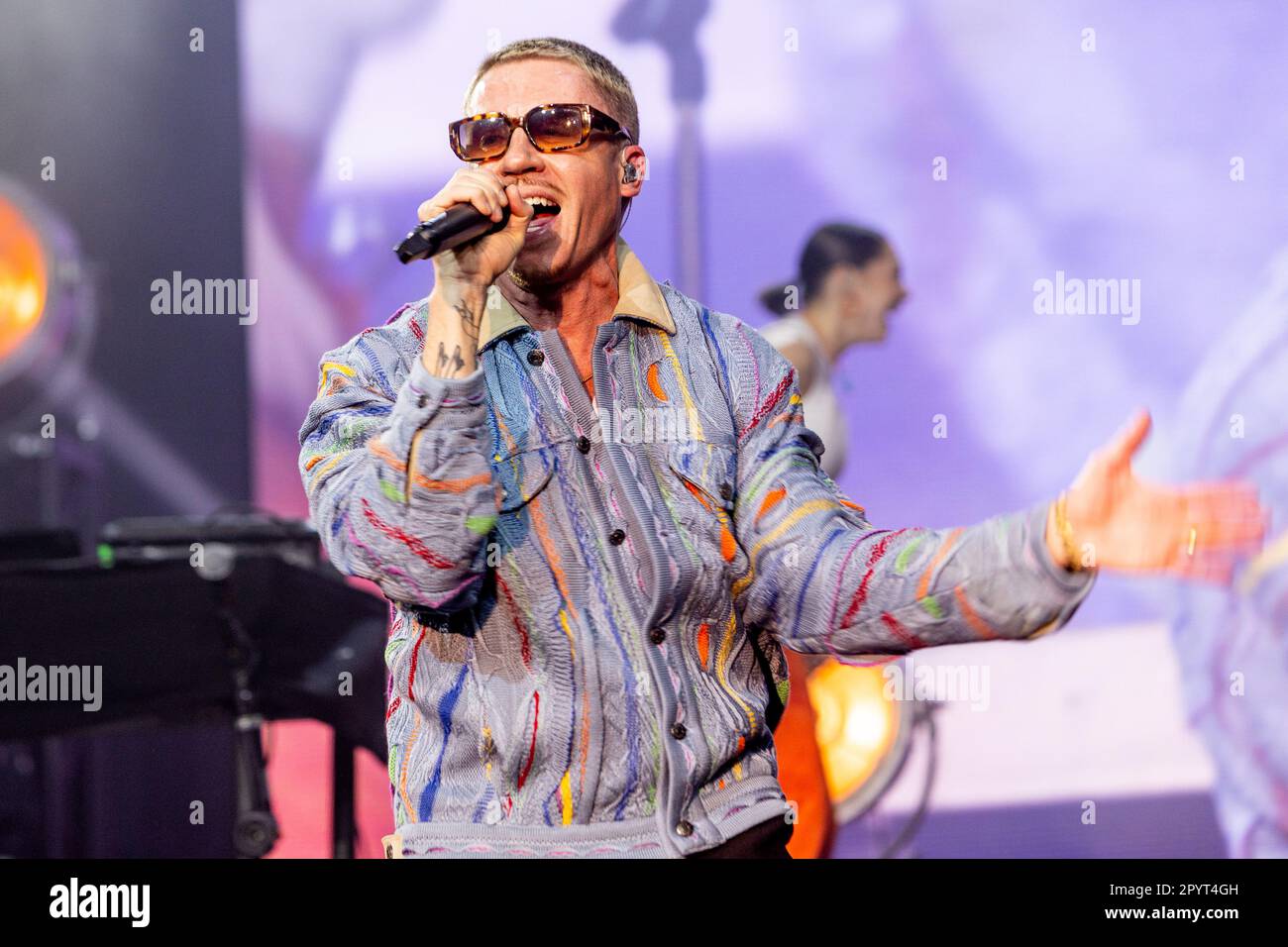 Macklemore in concert Stock Photo - Alamy