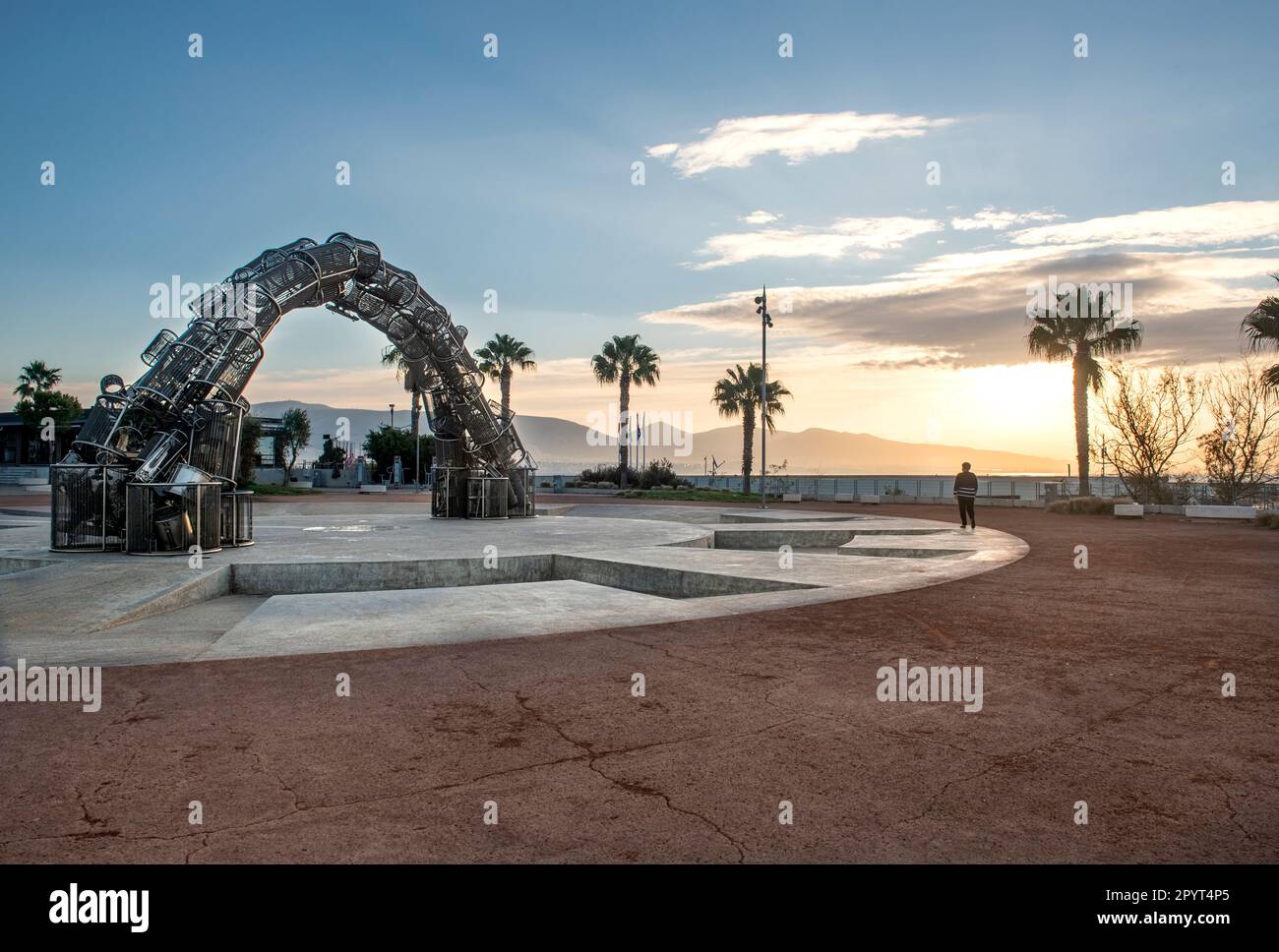 monument of Pontian Hellenism. Alexandras square at Piraeus city ...
