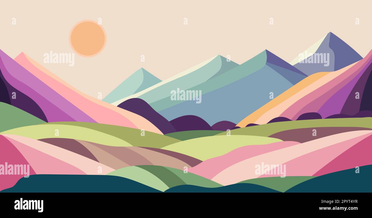 Beautiful spring landscape alpine Stock Vector Images - Alamy