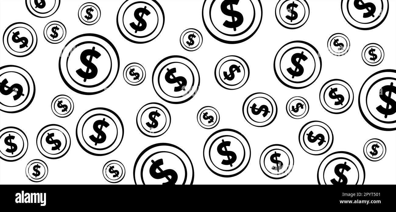 Coins, Cartoon bundle usa paper money icon. Vector dollar, money notes ...