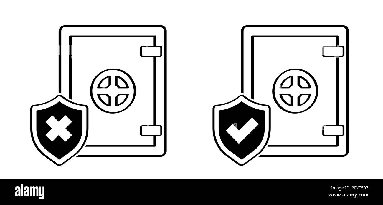 Cartoon safe box or safe lock. Vector safe deposit handle. Closed ...