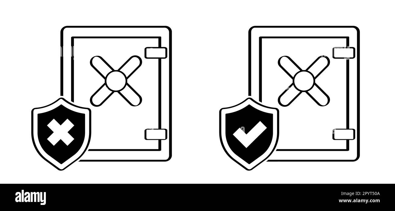Cartoon safe box or safe lock. Vector safe deposit handle. Closed ...