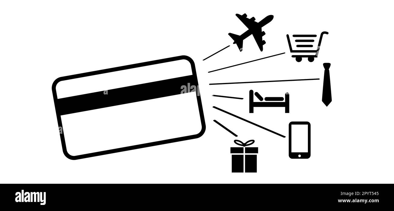 Shopping. payment pictogram. Cartoon shop, buy with credit card ...