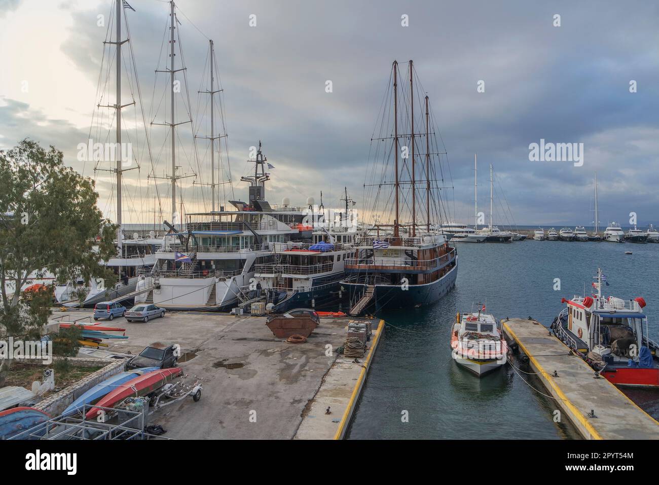 view of Marina Zeas at winter, Piraeus port,Greece Stock Photo - Alamy