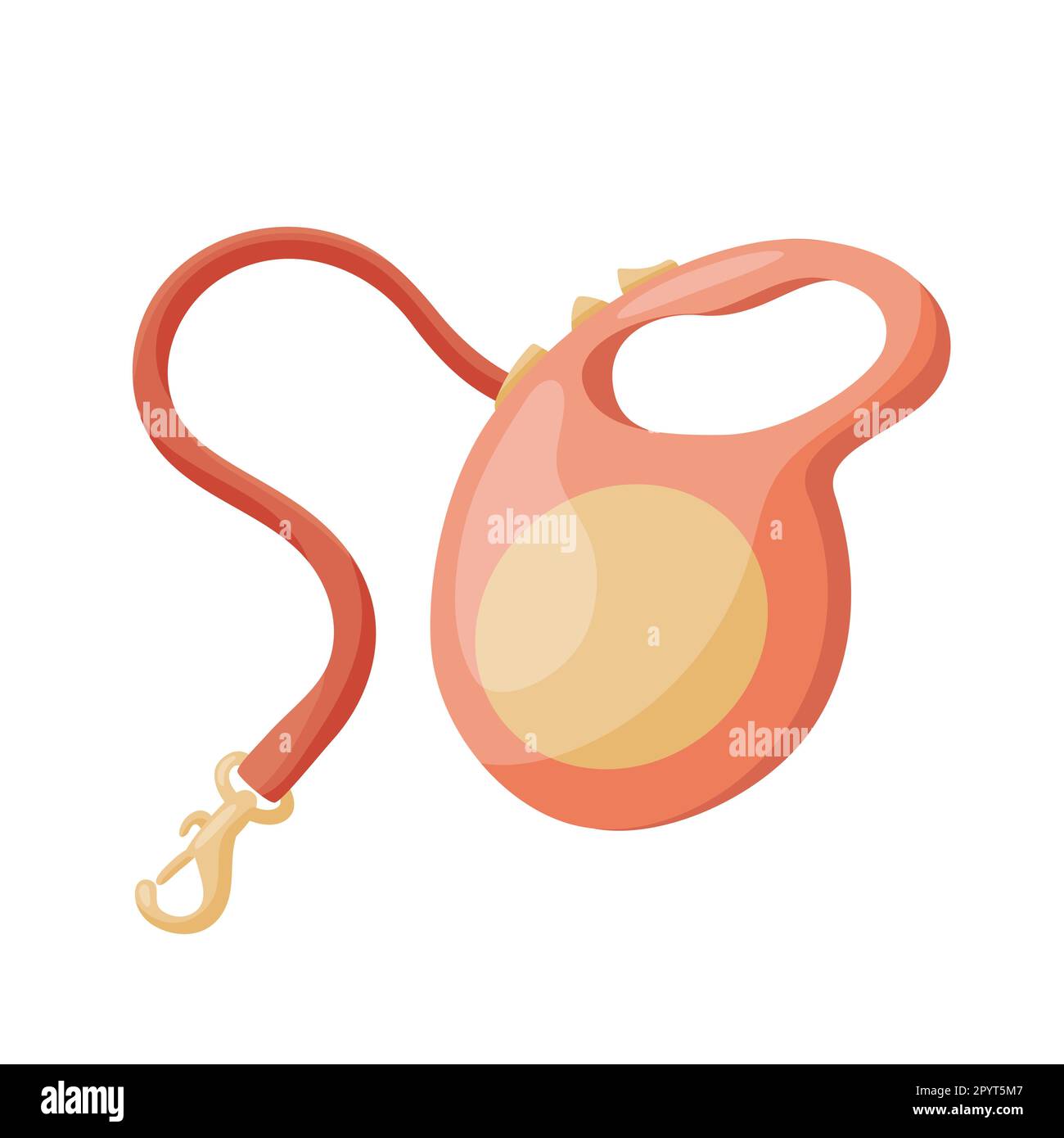 Retractable dog leash. Vector cartoon illustration. isolated on white ...