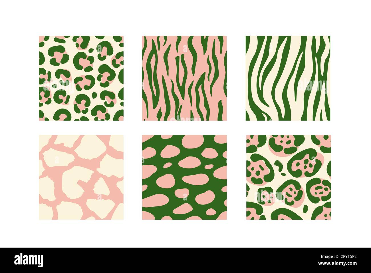Animal skin abstract patterns. Vector hand drawn set Stock Vector Image ...