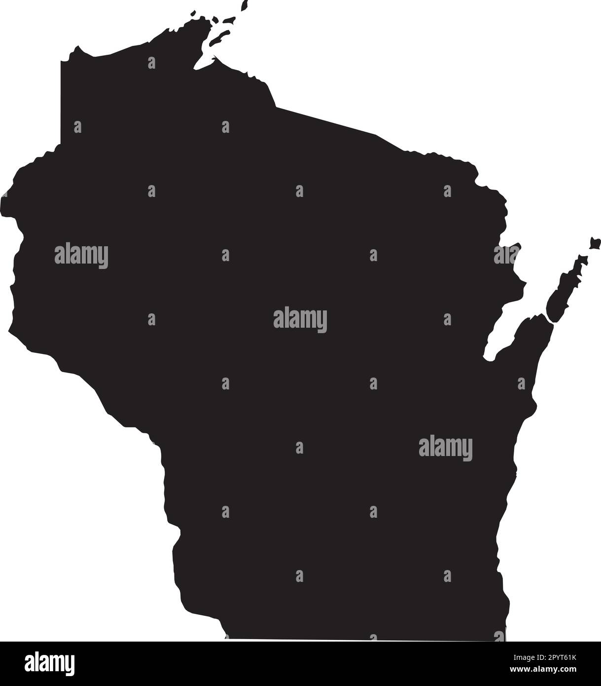 Physical map of wisconsin Cut Out Stock Images & Pictures - Alamy