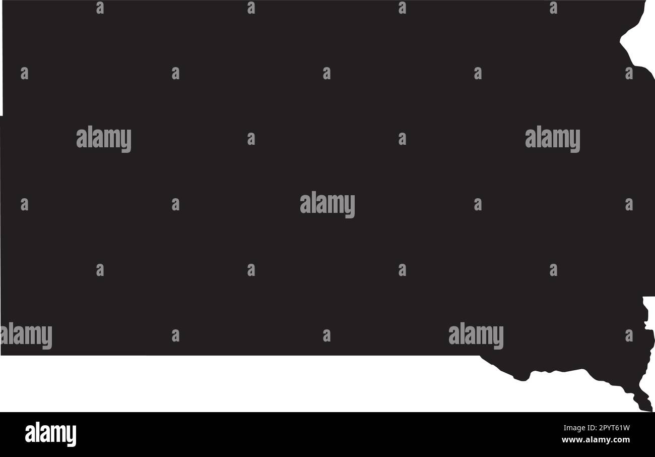 BLACK CMYK color map of SOUTH DAKOTA, USA Stock Vector Image & Art - Alamy