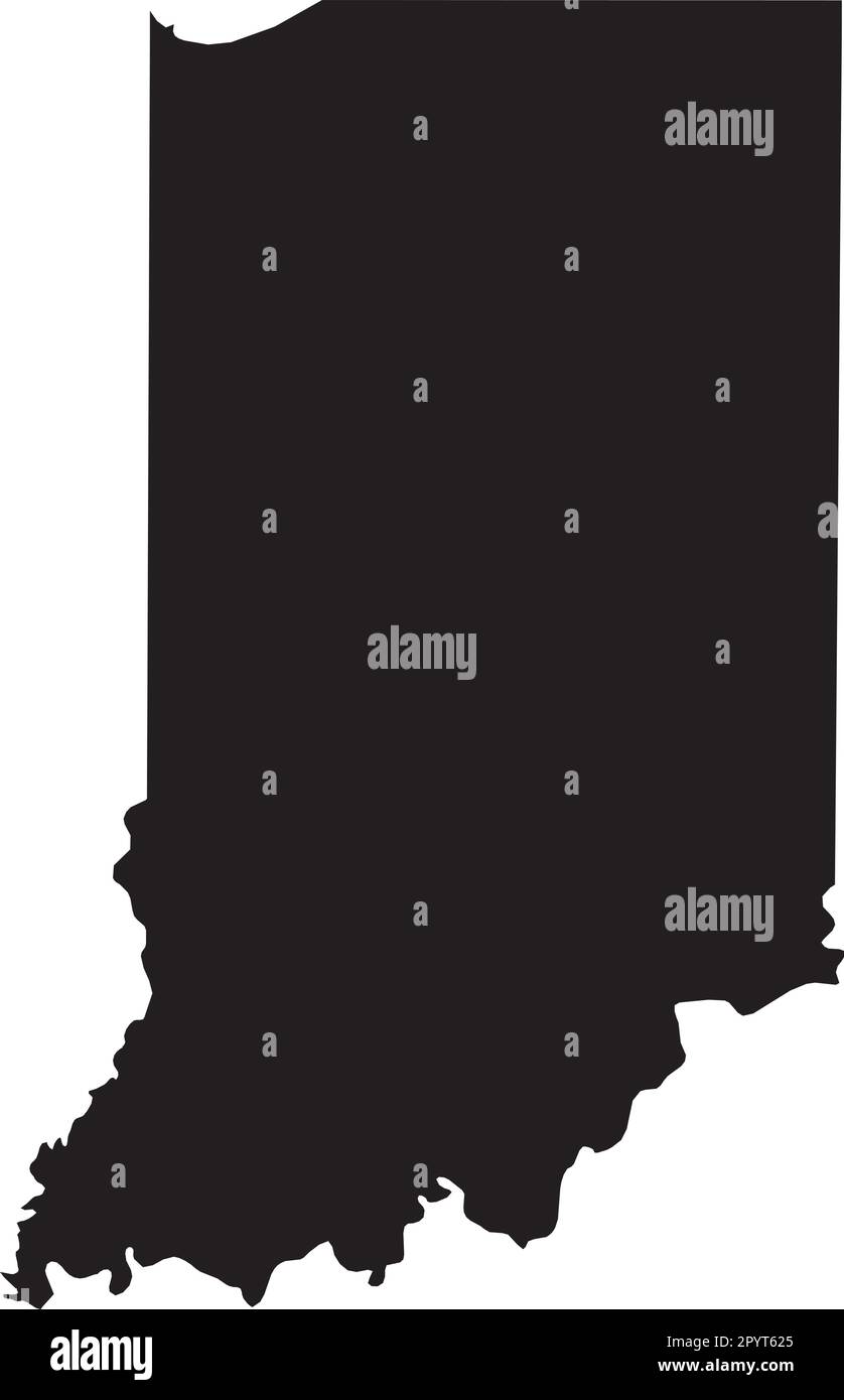 BLACK CMYK color map of INDIANA, USA Stock Vector Image & Art - Alamy