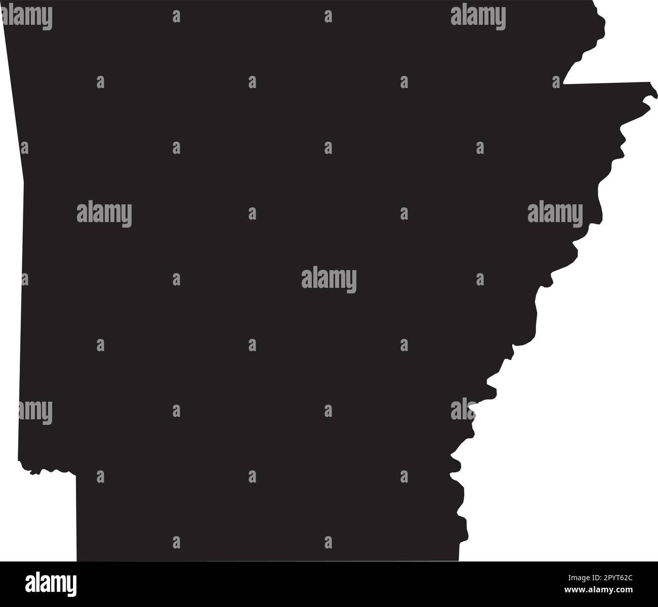 BLACK CMYK color map of ARKANSAS, USA Stock Vector Image & Art - Alamy