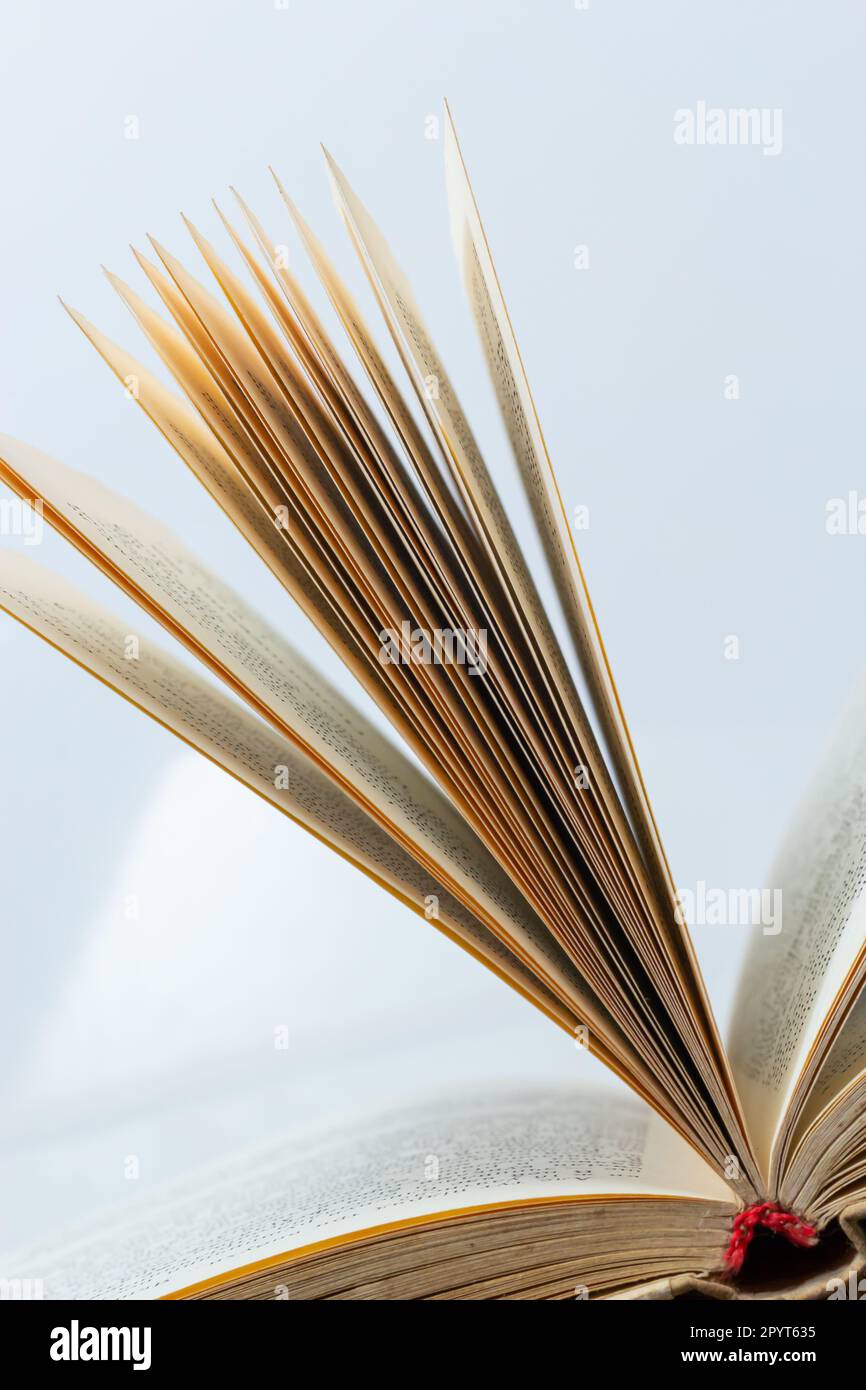 open book on pile of books background shcool study book. The concept of ...