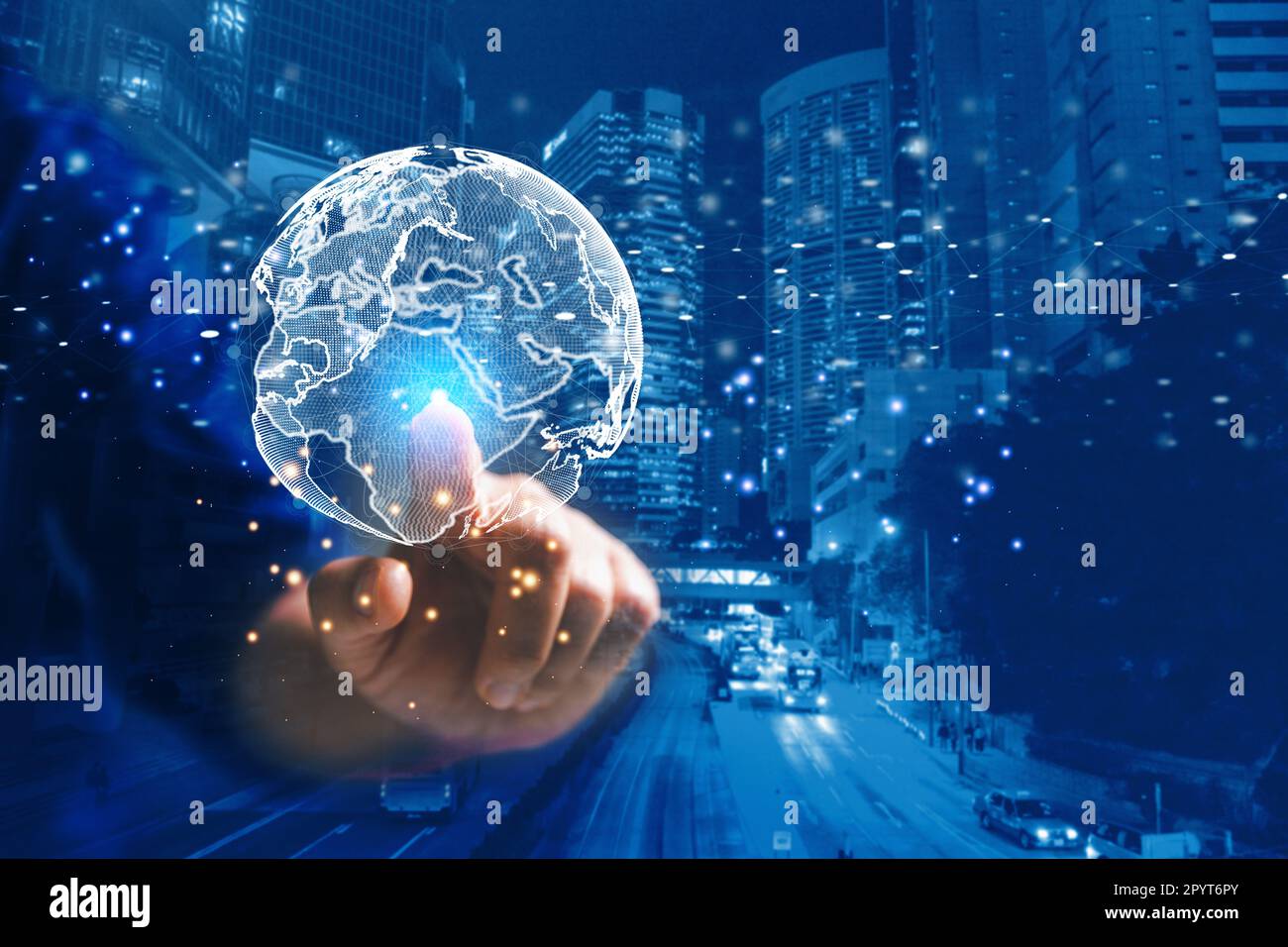 Big data analytics and business intelligence concept. Business person ...