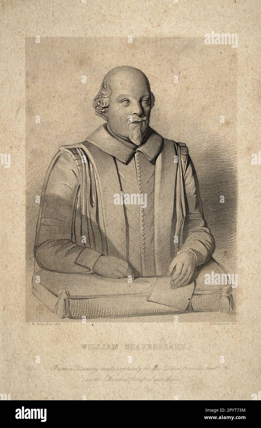 Vintage Portrait of William Shakespeare, an English playwright, poet ...