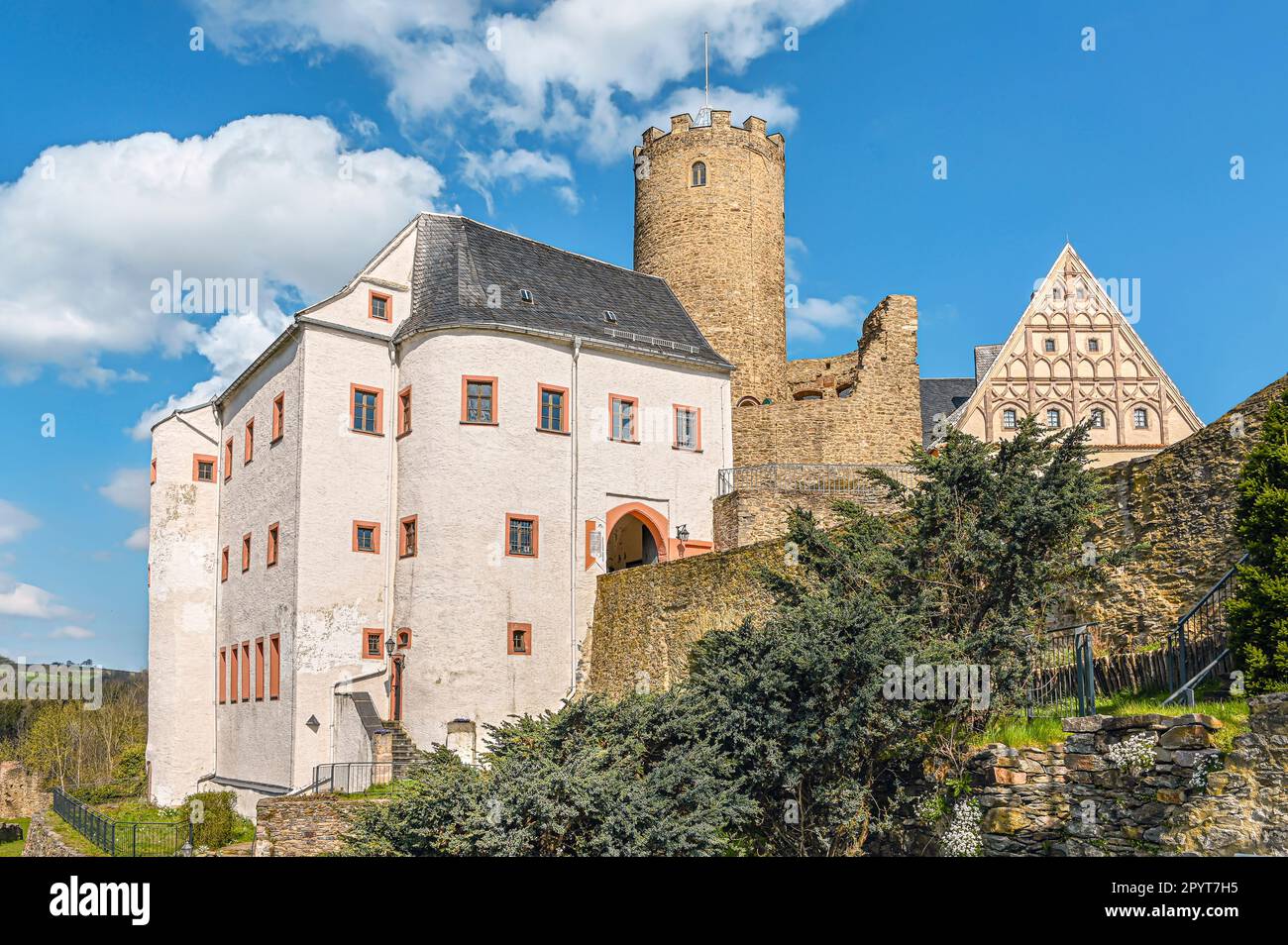 Scharfenstein Castle in the Ore Mountains of Saxony, Germany Stock ...