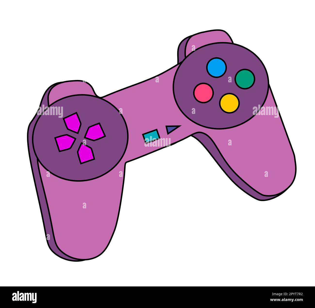 Gaming vintage and retro element 90s. Game joystick in flat style. Game ...