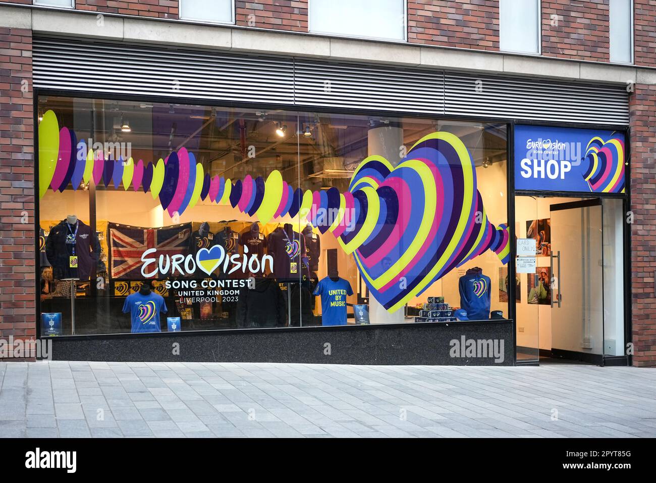 Eurovision Song official Shop 2023 in Liverpool Stock Photo - Alamy