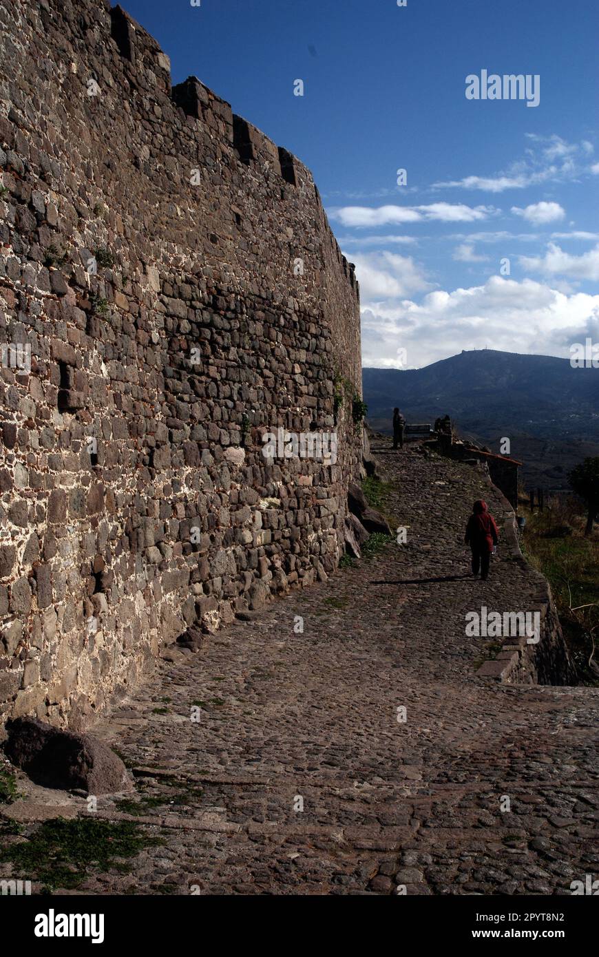 Greece, Northeastern Aegean, Lesvos island Molyvos town and castle ...