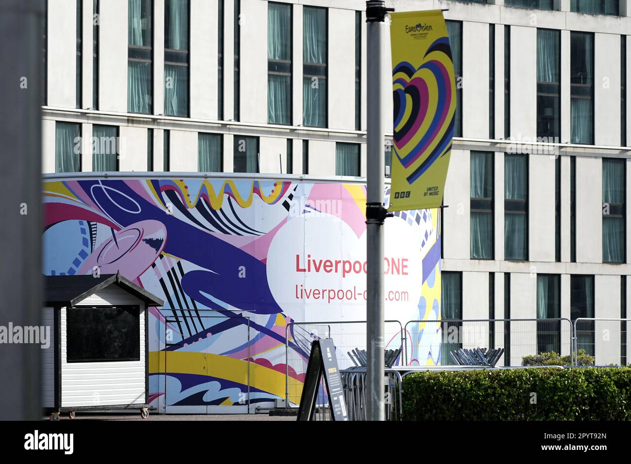 Eurovision Song Contest 2023 flag in Liverpool Stock Photo - Alamy