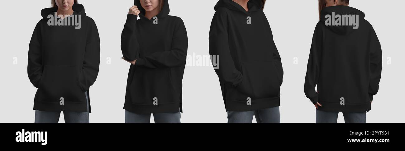 Black Hoodie Template Back