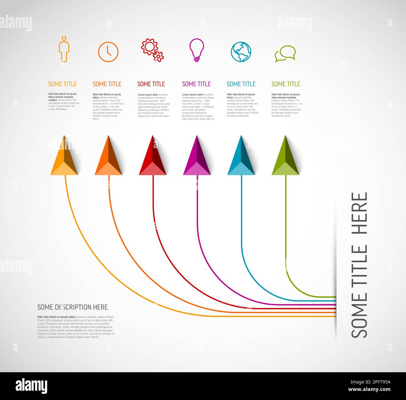 Vector light multipurpose Infographic template with title and six ... Vector light multipurpose Infographic template with title and six ...