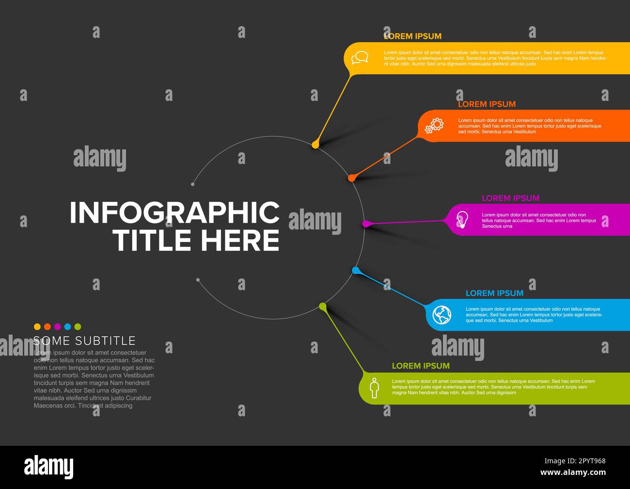 Vector dark multipurpose Infographic template made from title in big ...