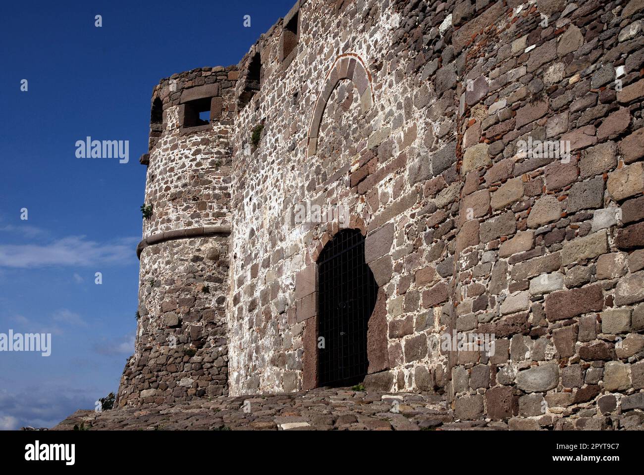 Greece, Northeastern Aegean, Lesvos island Molyvos town and castle ...