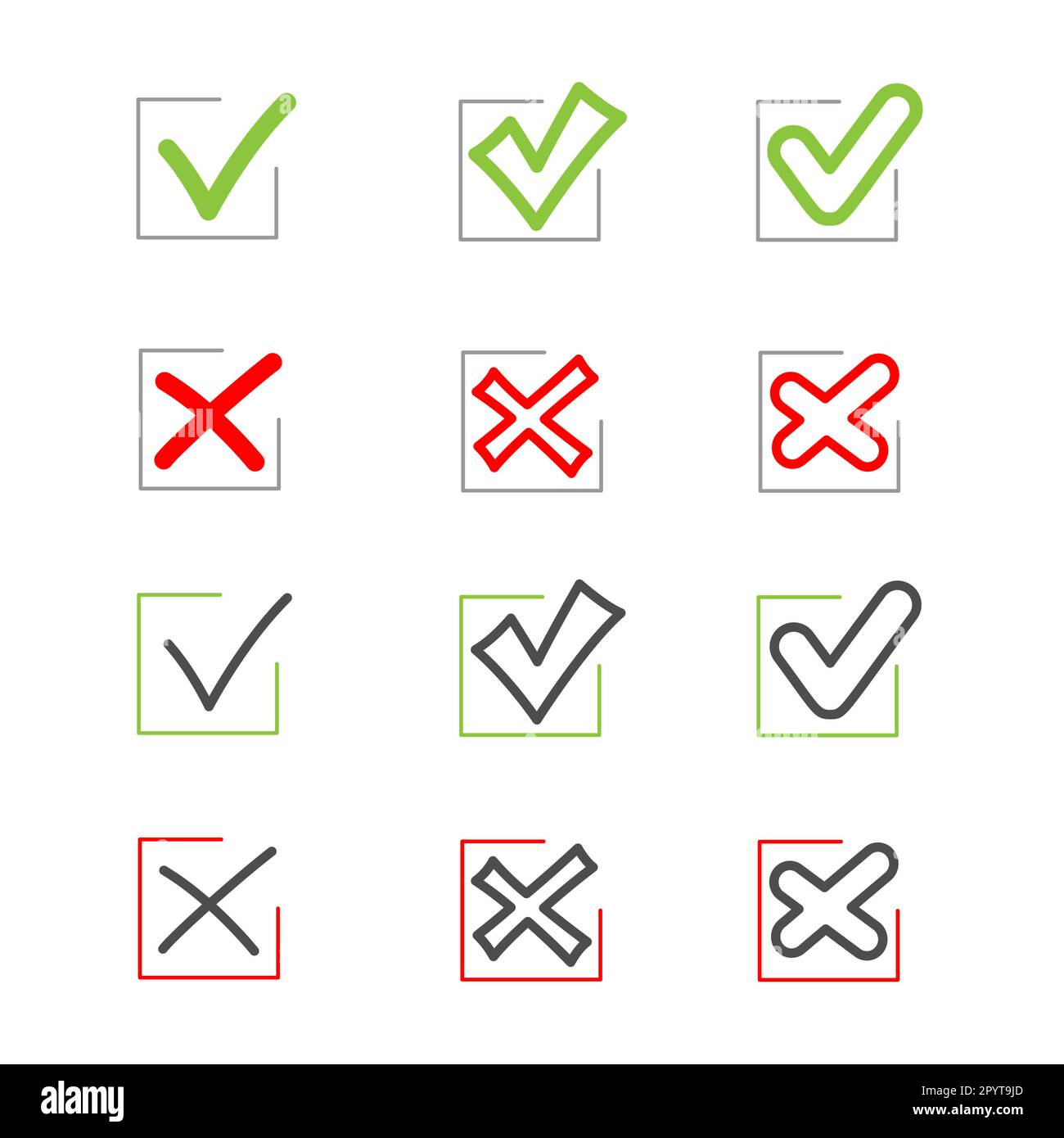 accepted and rejected sign symbols set Stock Vector Image & Art - Alamy