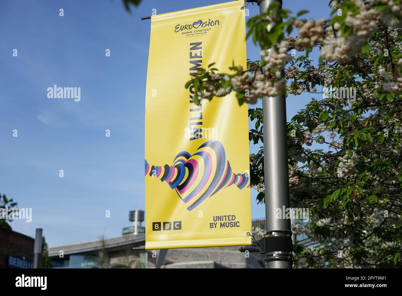 Eurovision Song Contest 2023 flag in Liverpool Stock Photo - Alamy