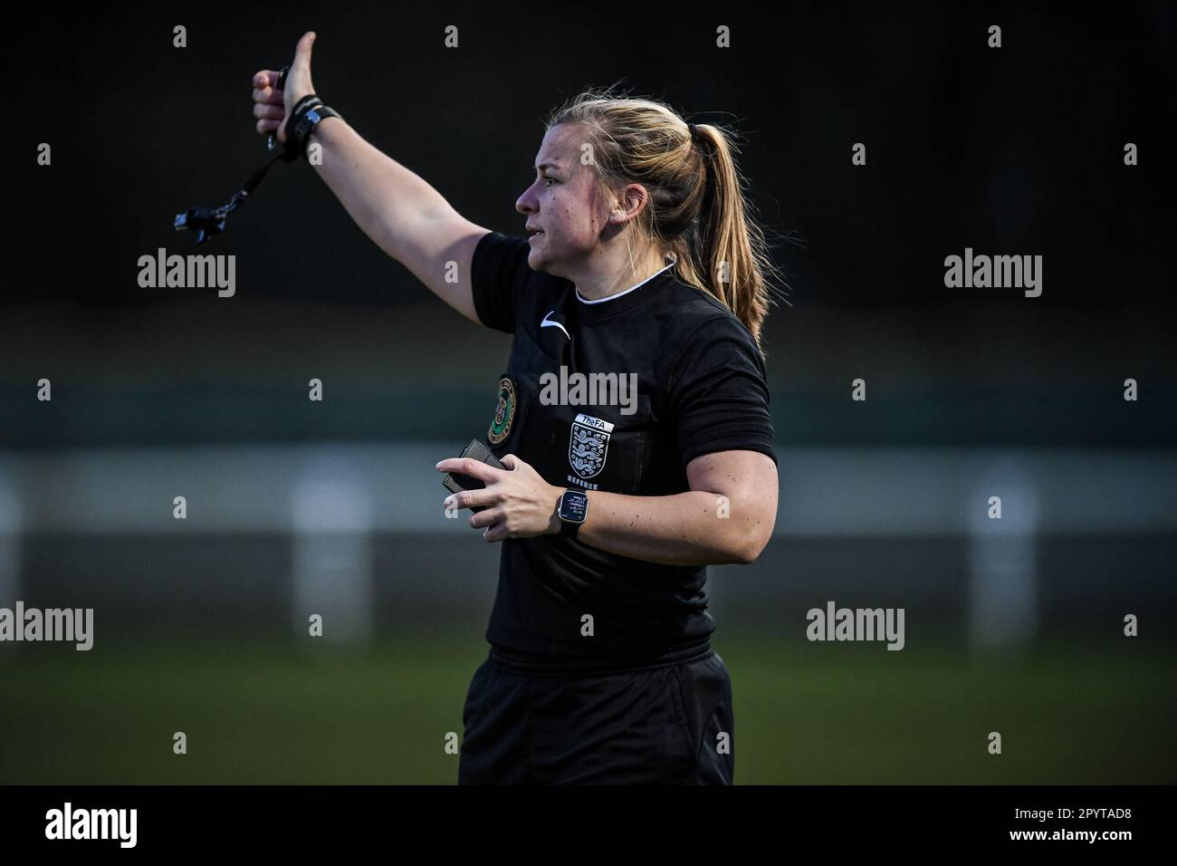 A women referee in the Spartan South Midlands League Premier Division ...