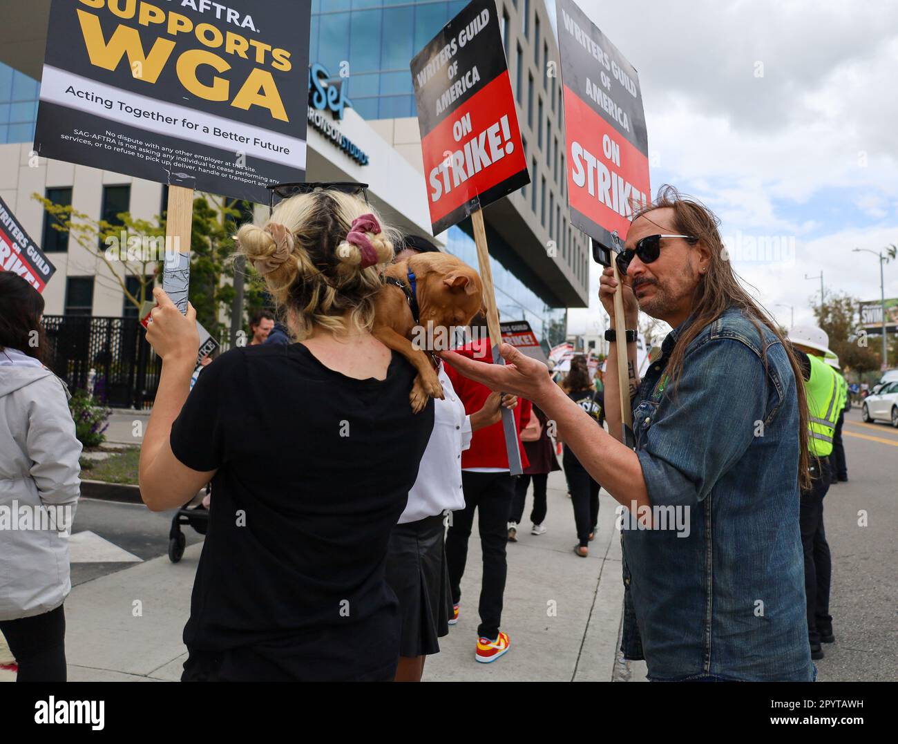 Hollywood, California, USA. 4th May, 2023. Picketers in front of ...