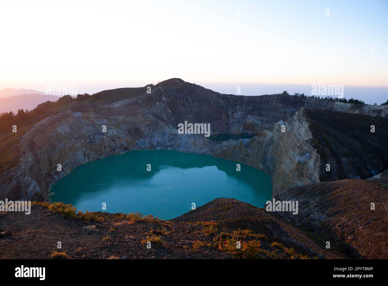 Sunrise at the Kelimutu volcano, Flores, East Nusa Tenggara, Indonesia ...