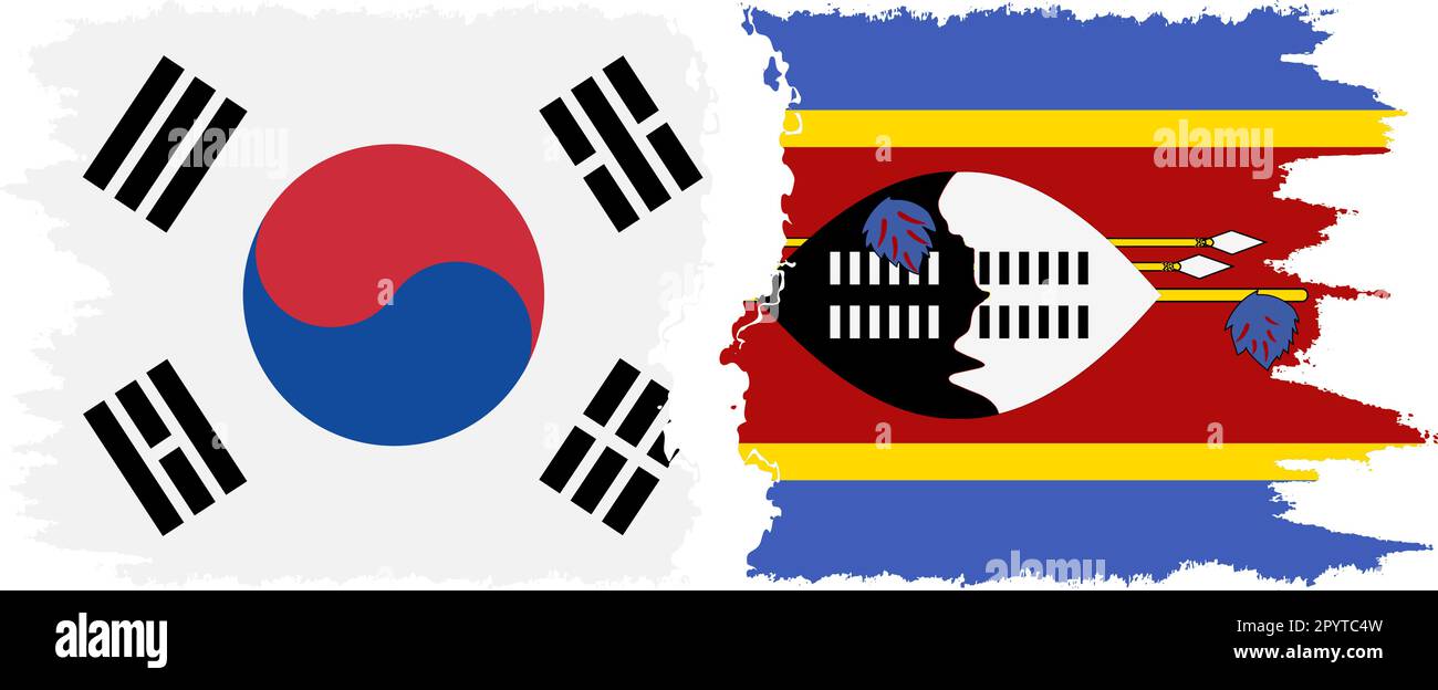 eSwatini and South Korea grunge flags connection, vector Stock Vector ... eSwatini and South Korea grunge flags connection, vector Stock Vector ...