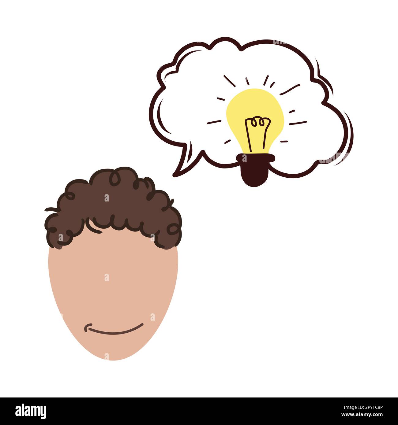 Person thinking lightbulb Cut Out Stock Images & Pictures - Alamy