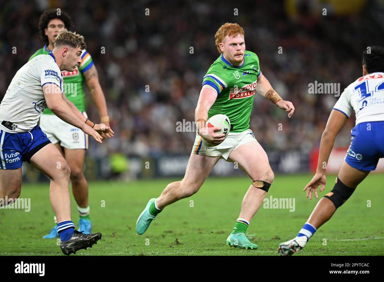 Corey Horsburgh of the Raiders in action during the NRL Round 10 match ...