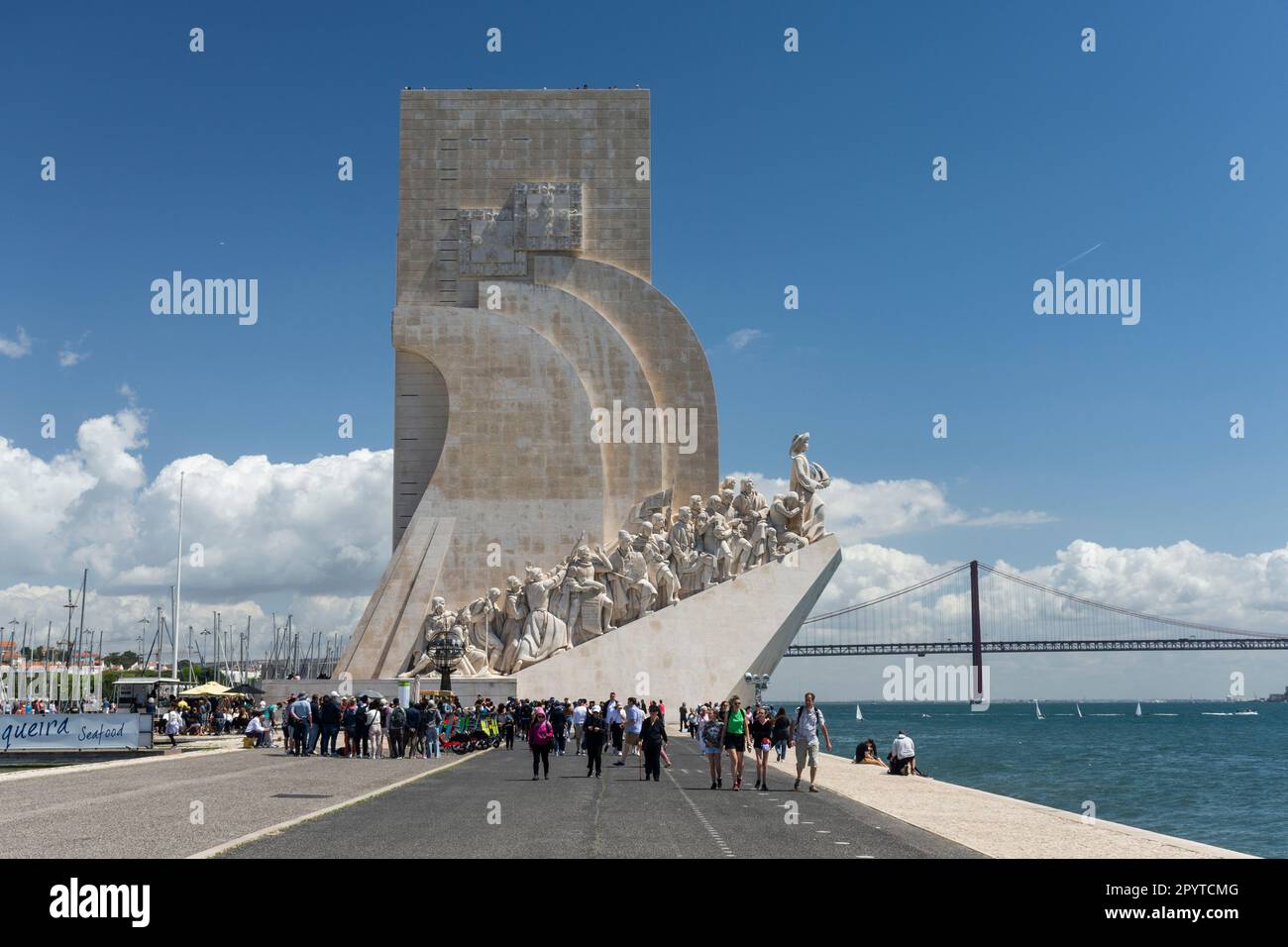 Beautiful view to PadrÃ£o dos Descobrimentos monument by Tejo River ...