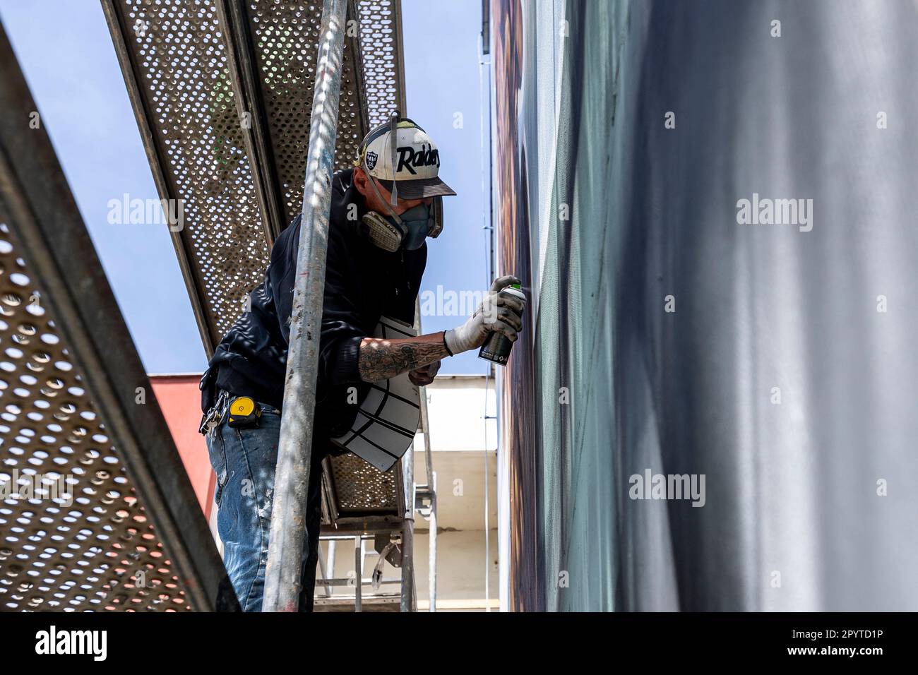 Litvinov, Czech Republic. 04th May, 2023. A trio of street artists ...