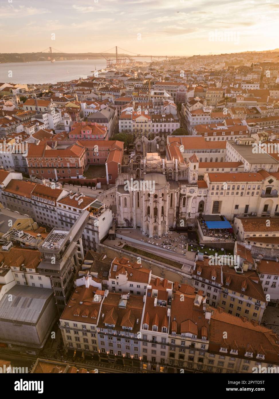 Beautiful aerial view to old historic buildings in Lisbon city Stock ...
