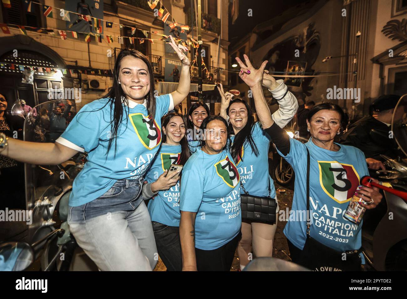 Naples, Italy. 04th May, 2023. Fans of the SSC Napoli soccer team ...