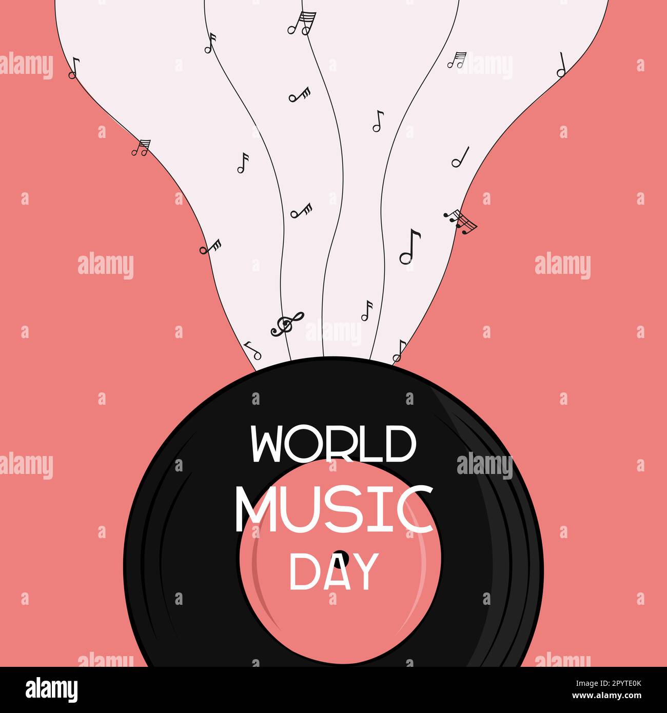 World Music Day with vinyl disc vector. Music Day Poster, June 21st ...