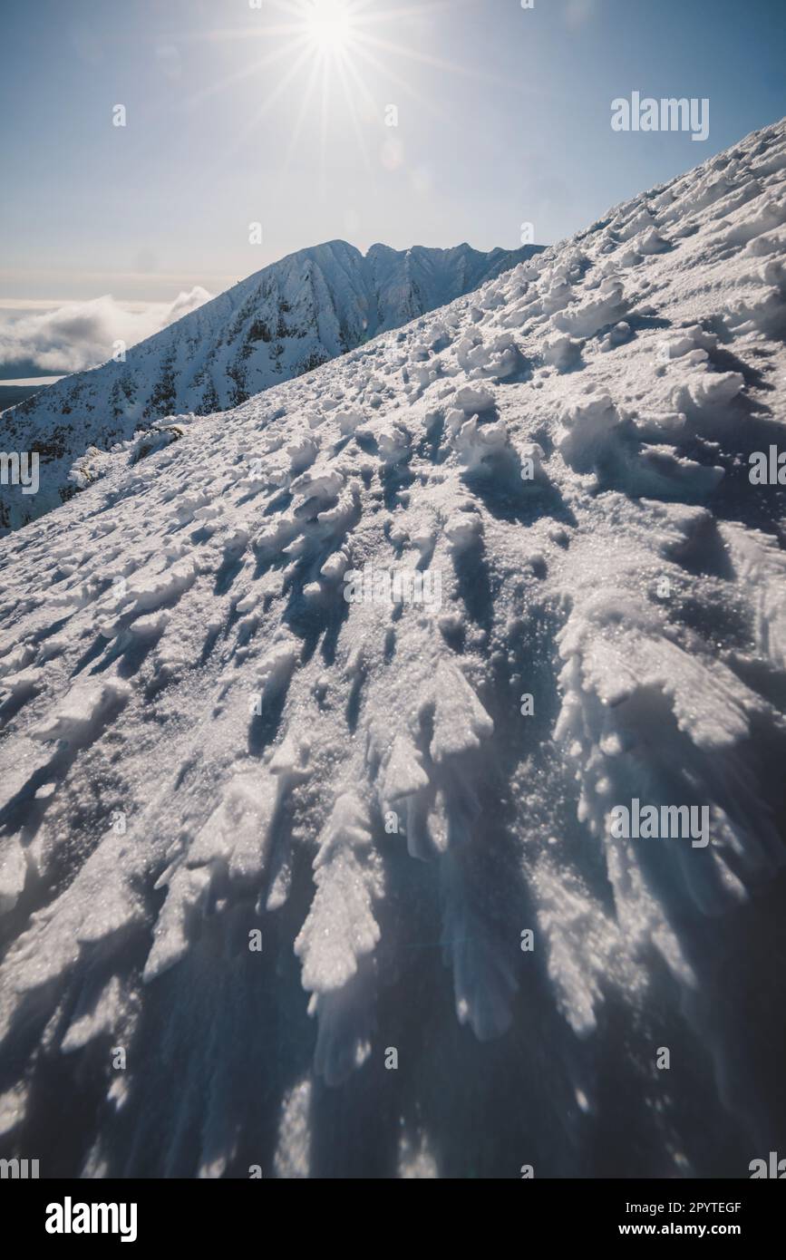 Sastrugi snow formations in winter on Katahdin, Maine Stock Photo - Alamy