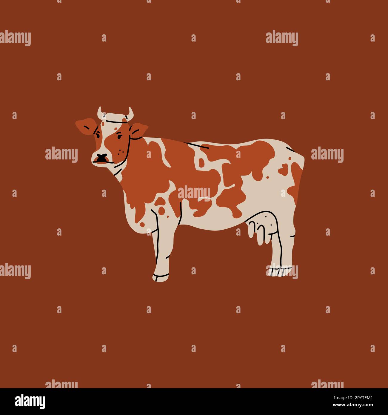 Hand drawn abstract vector clipart illustration collection with brown ...