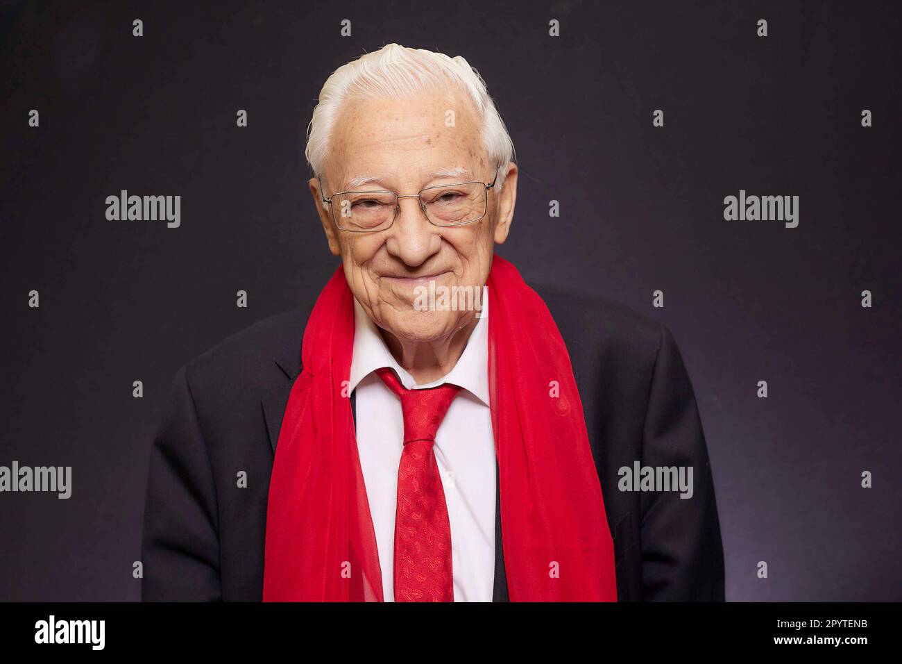 The president and founder of Mensajeros de la Paz, Father Ángel, poses ...